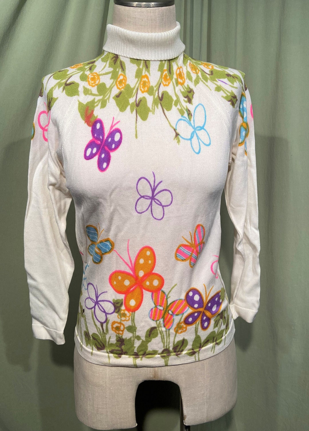 Fun Original Vintage 70s Nardis Long Sleeve Nylon Knit Turtleneck ...