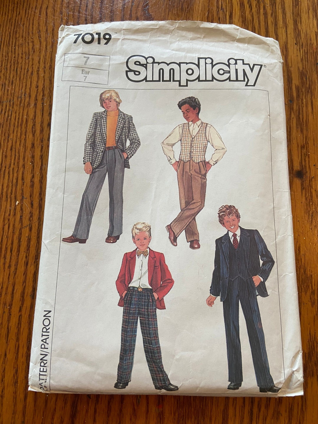 Original Vintage 1985 Simplicity Boy's Suit Jacket, Pants, Vest Pattern ...