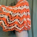 Funky Original Vintage Hand Crocheted Fluorescent Orange & Cream Lacy ...