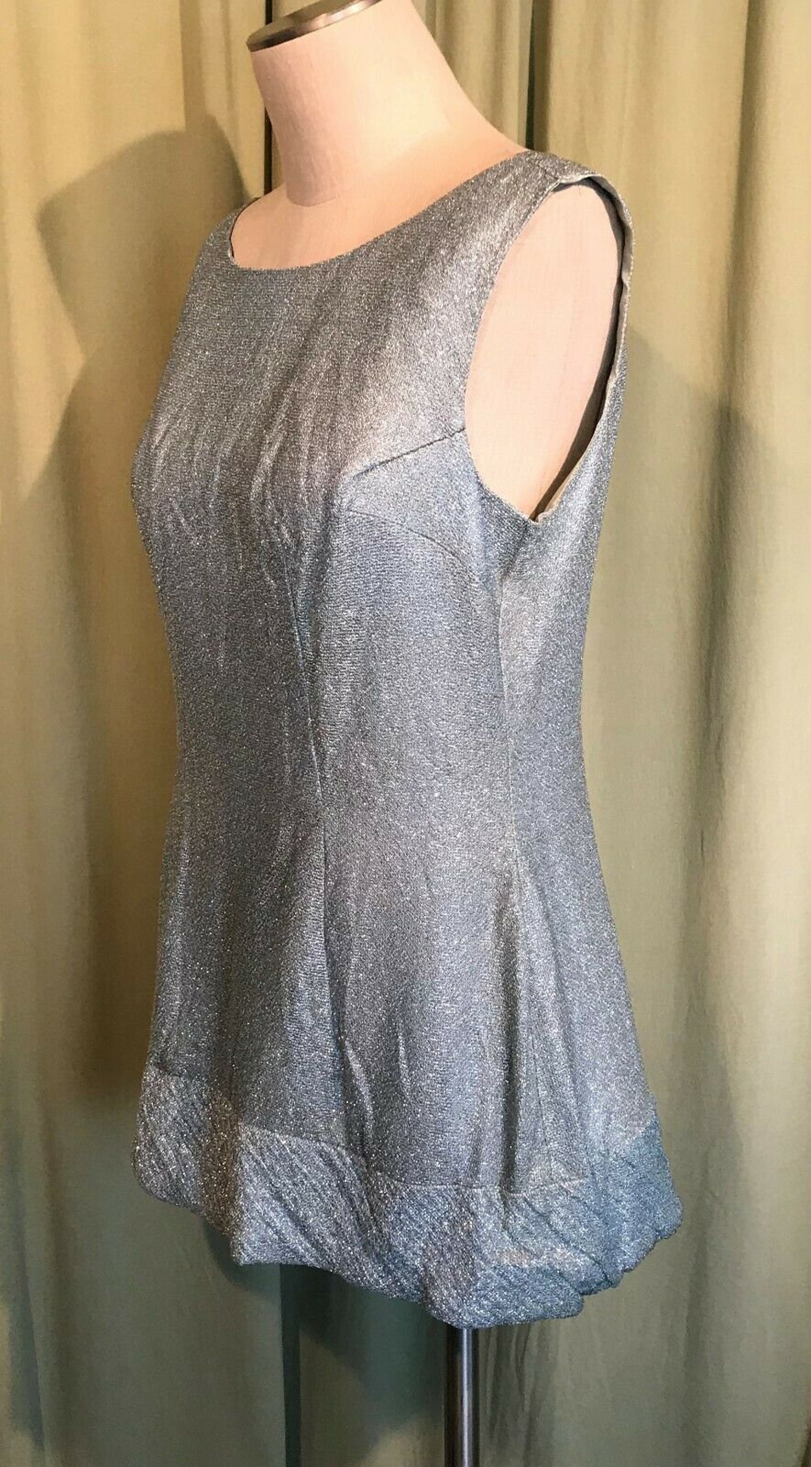 Original Vintage 60s Mod Metallic Ice Blue & Metallic Silver - Etsy