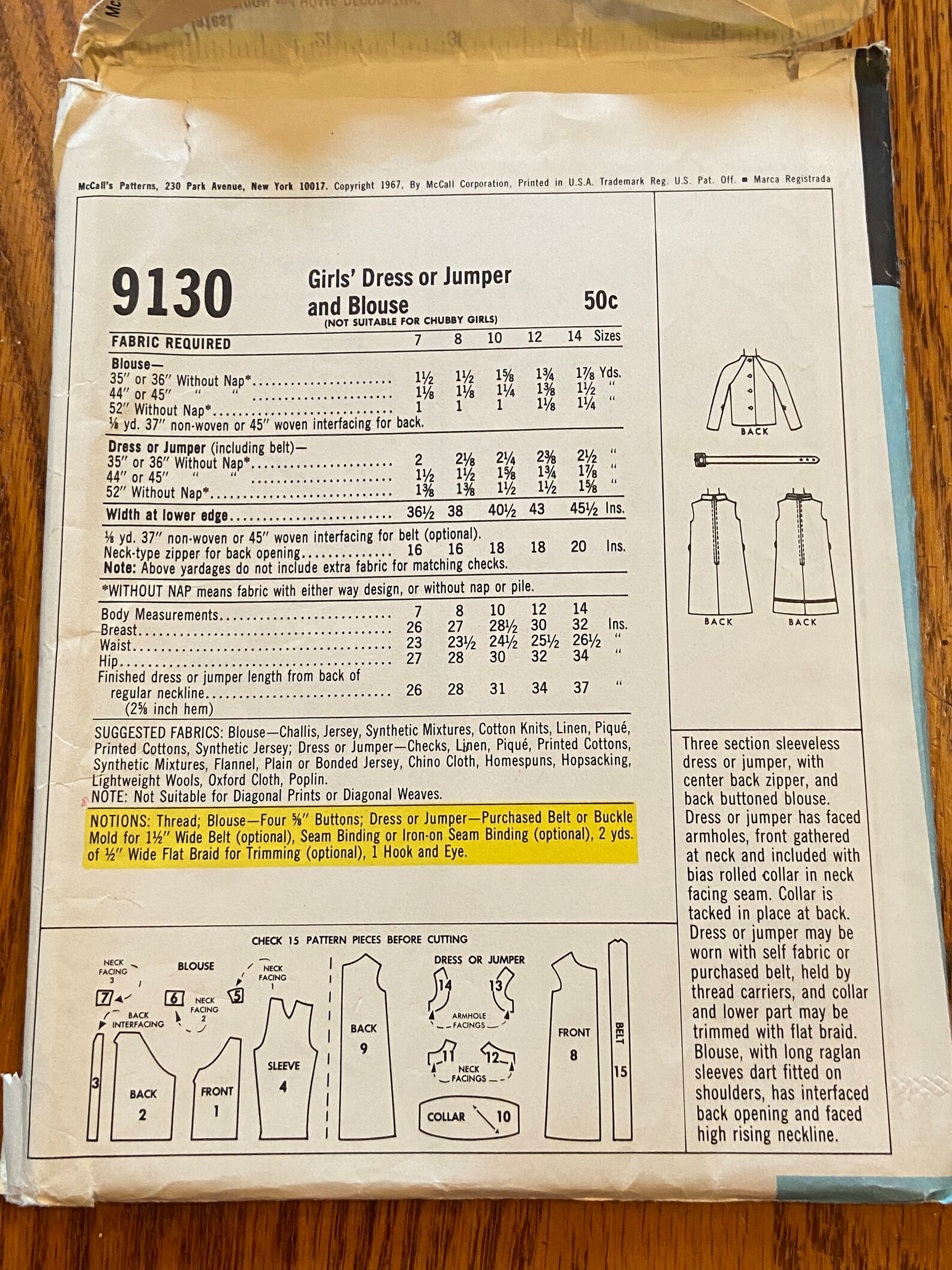 Original Vintage 1967 Mccall's Girls' Dress Jumper & - Etsy