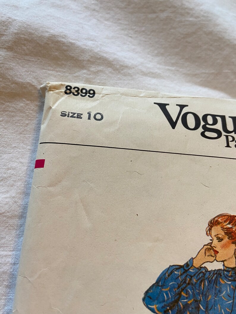 Original Vintage 80s Vogue Blouse Pattern 8399 Misses & Misses Petite ...
