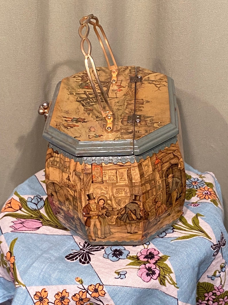 Fun Original Vintage 50s Hand Crafted Decoupage Wood Box - Etsy