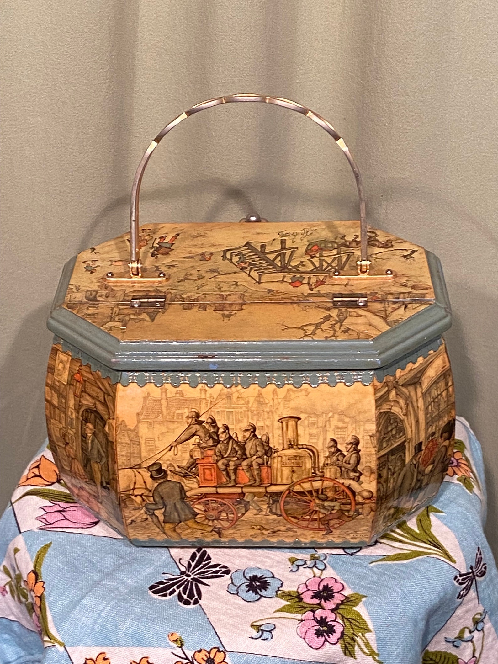 Fun Original Vintage 50s Hand Crafted Decoupage Wood Box - Etsy