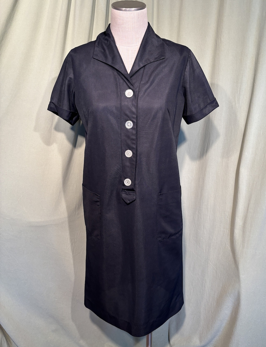 Sweet Original Vintage 60s Mister Trio Black Nylon Short Sleeve Uniform ...