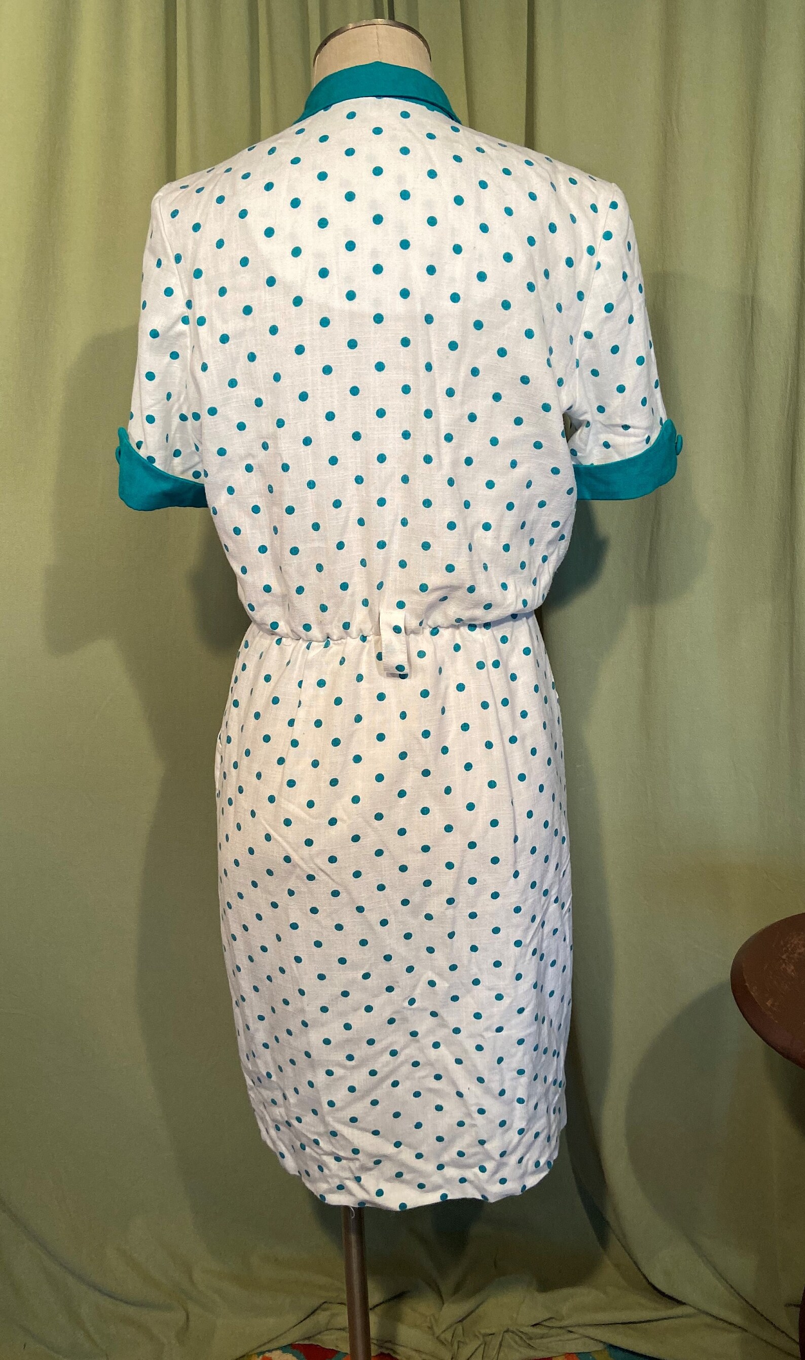 Cute Original Vintage Periwinkle Brand White & Teal Green | Etsy