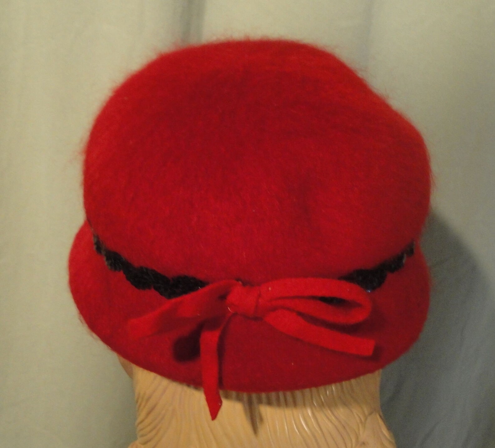 Sweet Original Vintage 40s 50s Red Wool Felt Bonnet Skull Cap | Etsy