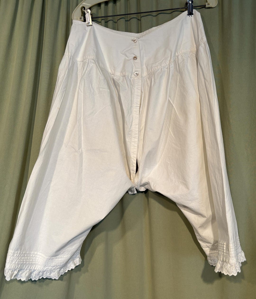 Rare Antique Victorian Era Ladies' White Cotton Open Crotch Split Leg ...