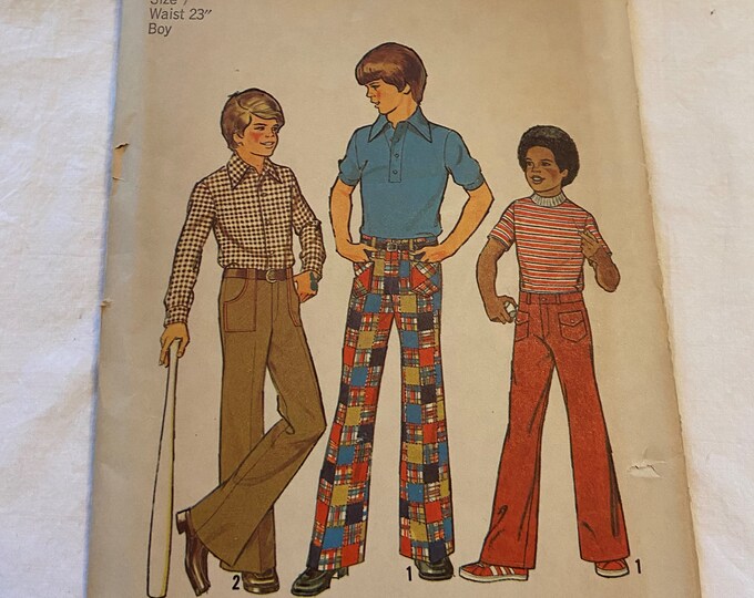 Original Vintage 1976 Simplicity Boy's Bell Bottom Pants Pattern 7417 ...