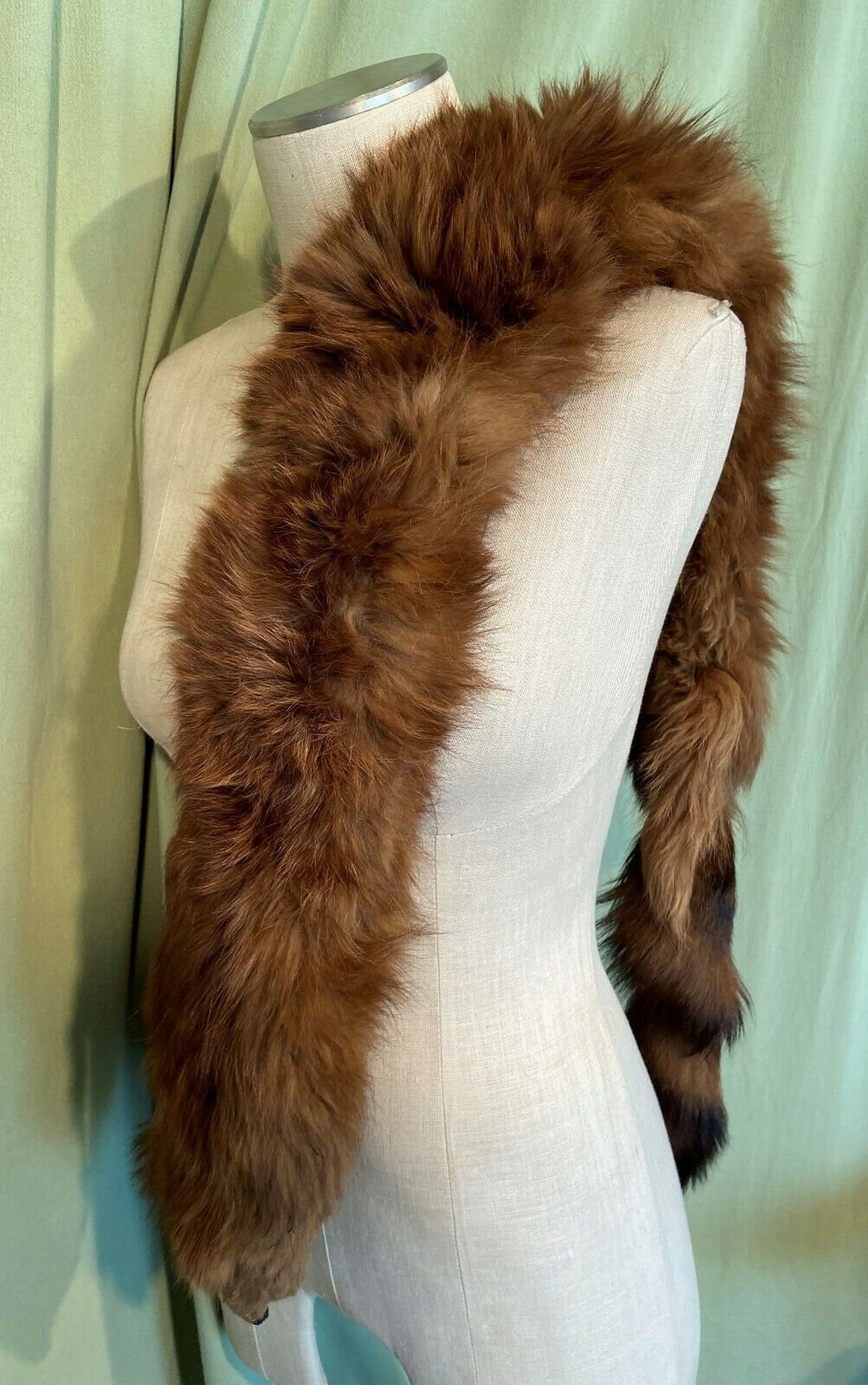 Funky Original Vintage Mid Century Long Rust Brown Marten Fur - Etsy