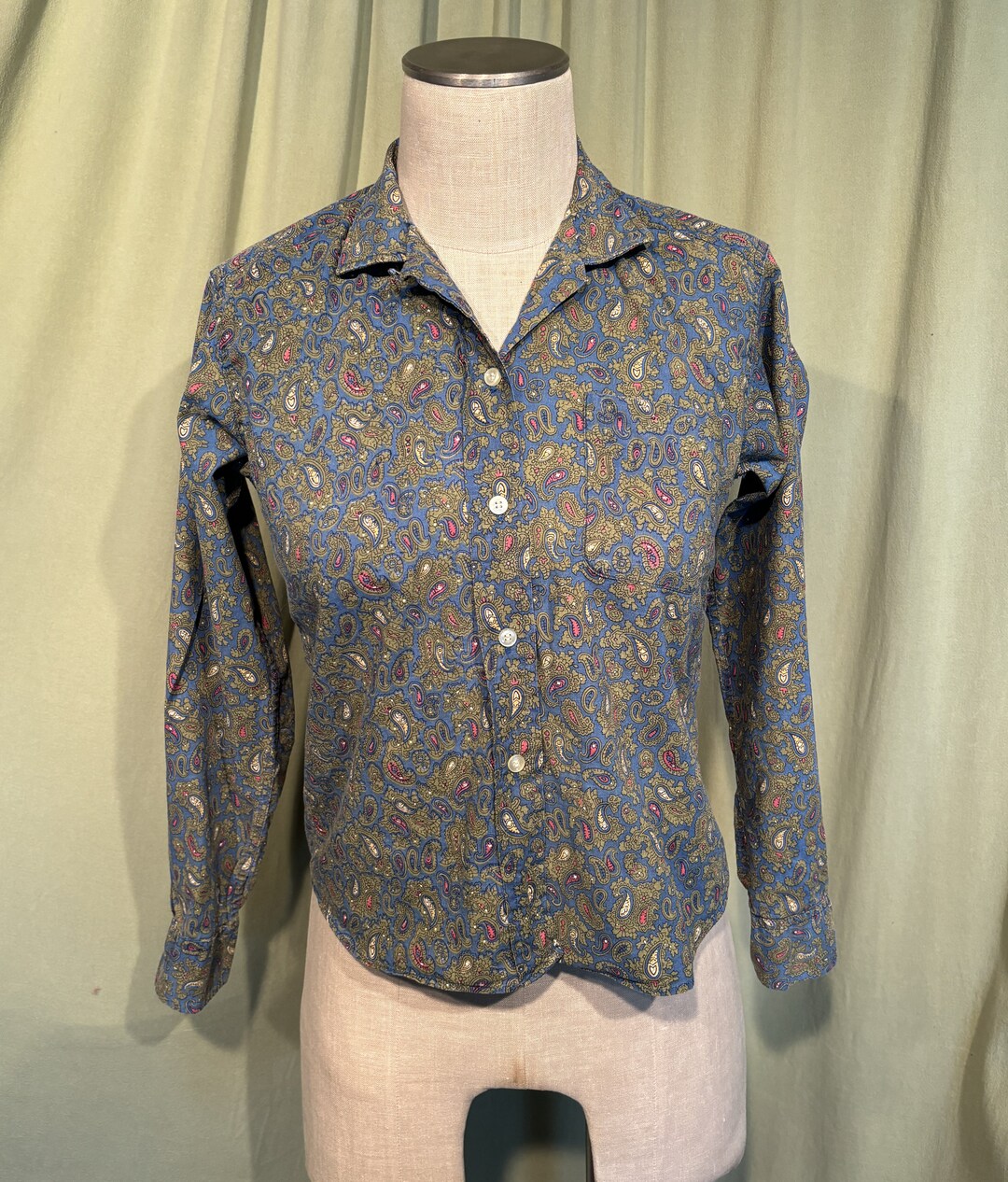 Sweet Original Vintage Mid Century Lady Sutton Cotton Long Sleeve Blue ...
