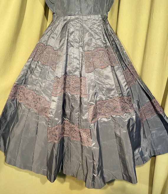 Gorgeous Original Vintage 1950s Slate Blue Taffeta &… - Gem