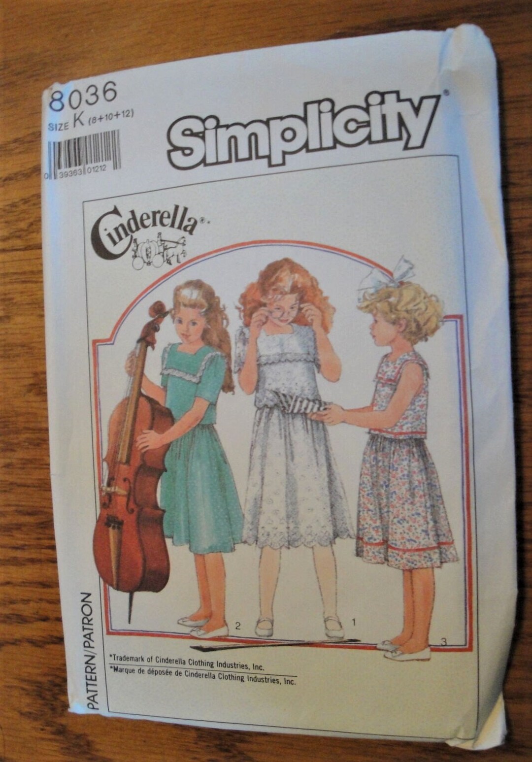 Vintage 1986 Simplicity Child's Dress Pattern 8036 W Sleeve Variations Size K - 8 10 12 Factory ...