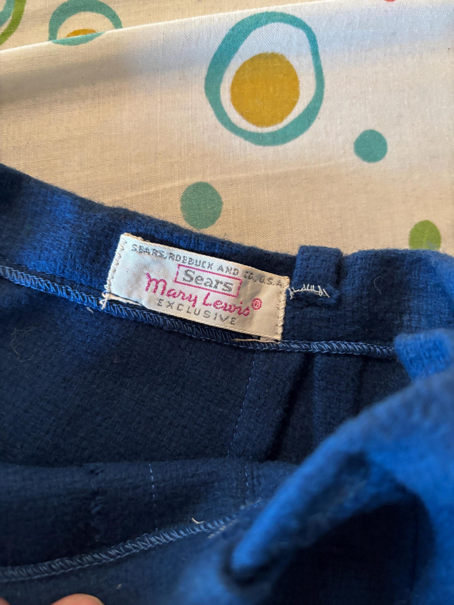 Classic Original Vintage 70s Sears Mary Lewis Blue Wool Blend A-line ...