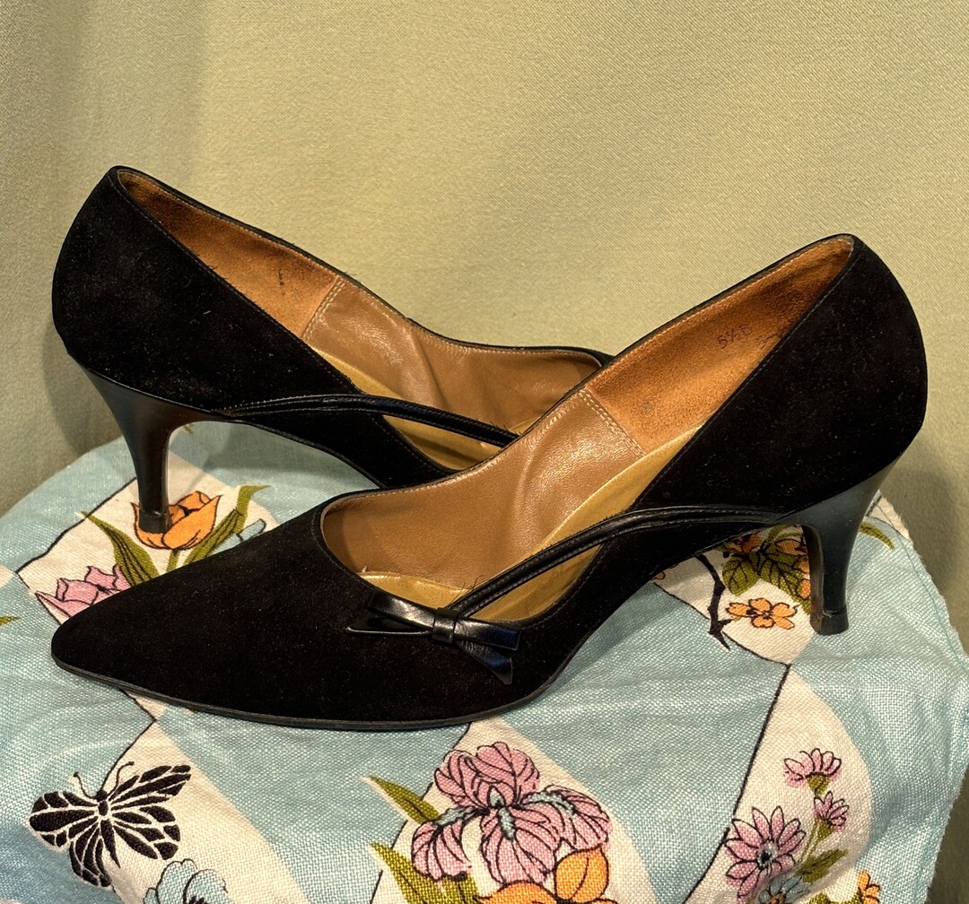 Charming Original Vintage Mid-century Stratford Sexy Black Suede Slip ...