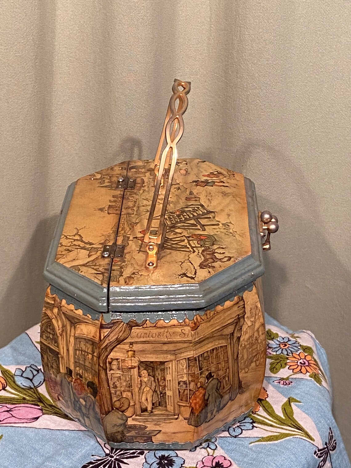 Fun Original Vintage 50s Hand Crafted Decoupage Wood Box - Etsy