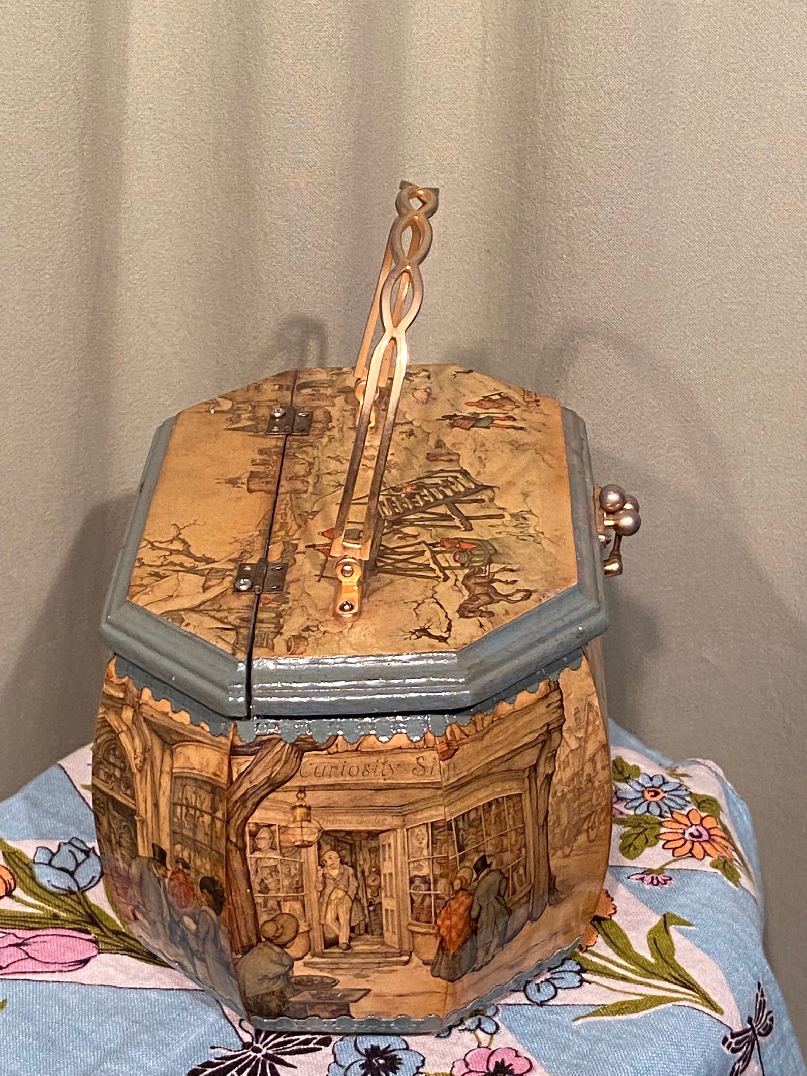 Fun Original Vintage 50s Hand Crafted Decoupage Wood Box - Etsy