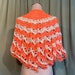 Funky Original Vintage Hand Crocheted Fluorescent Orange & Cream Lacy ...