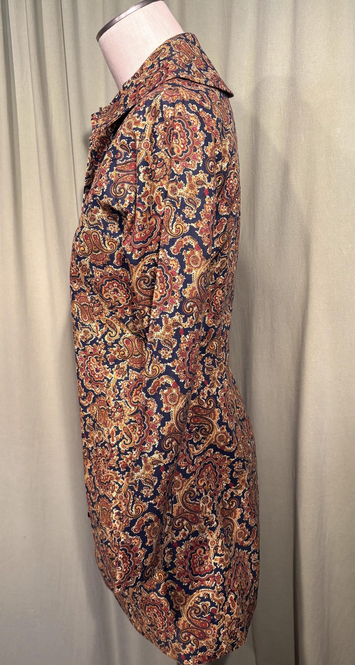 Funky Vintage 60s Exclusive Lady Bird Classics Blue & Gold Cotton ...