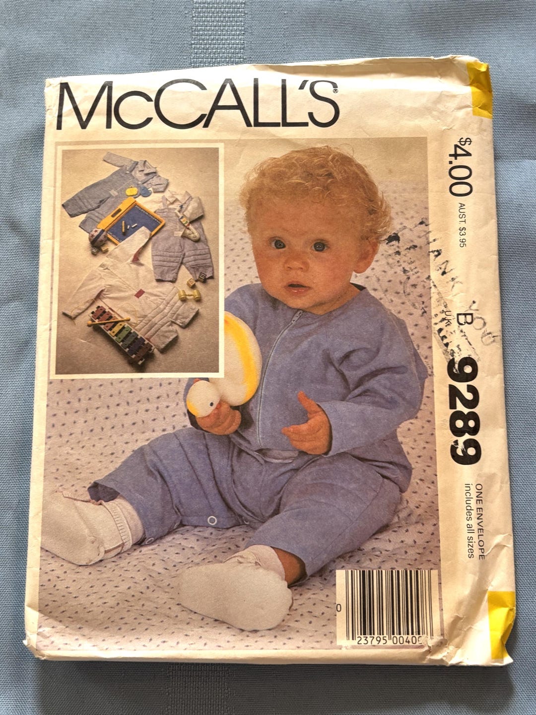Original Vintage 1984 Mccall's Pattern 9289 Infant Jumpsuit, Overalls ...