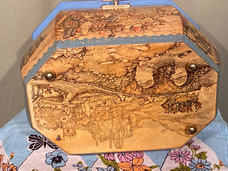 Fun Original Vintage 50s Hand Crafted Decoupage Wood Box - Etsy