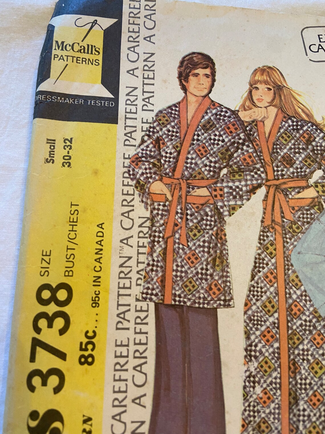 Original Vintage 1973 Mccall's Men's or Women's Robe Pattern 3738 Size ...
