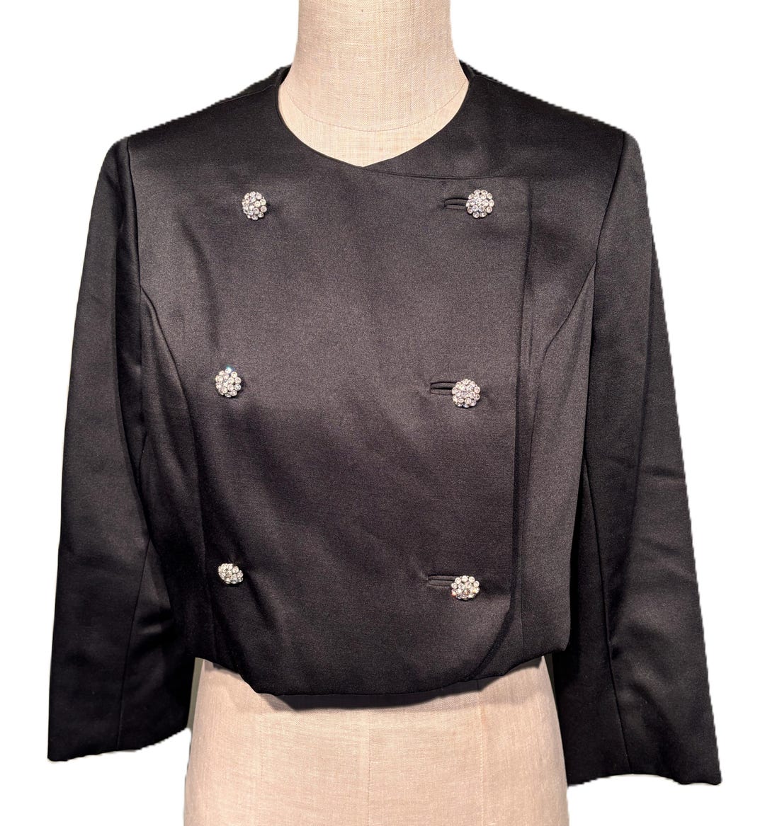 Chic Original Vintage Mid-century Heather Shop Black Evening Jacket W 3 ...