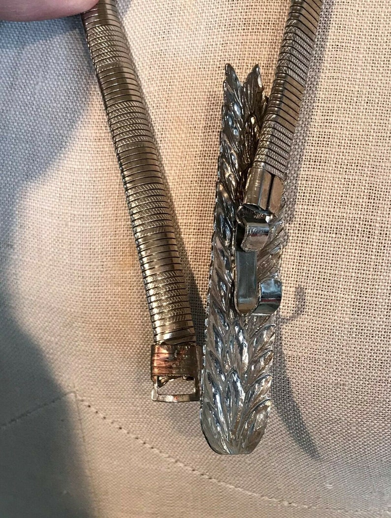 Original Vintage 80s Silver Tone Flexible Metal Mesh Belt With - Etsy