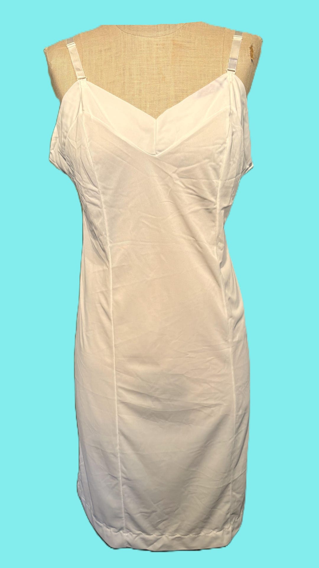 Lovely Original Vintage Mid Century White Nylon Shift Full Slip Tag ...