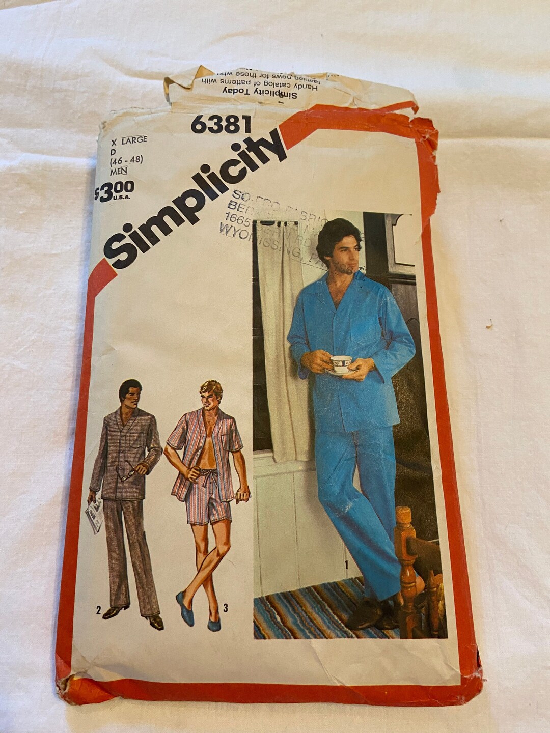 Original Vintage 1983 Simplicity Men's Pajamas W Sleeve & Length ...
