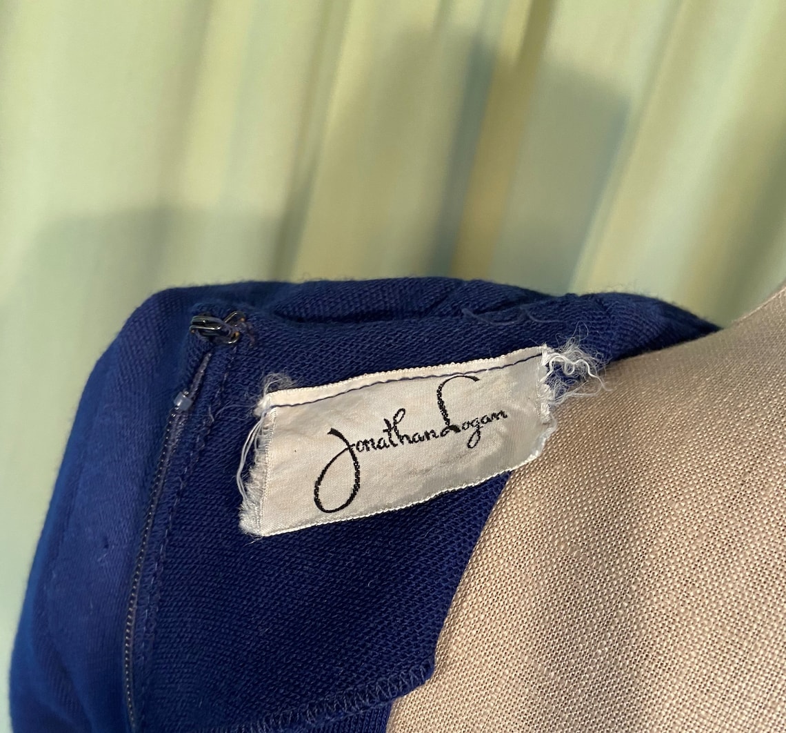 Chic Original Vintage 70s Jonathan Logan Navy Blue Knit Sheath - Etsy