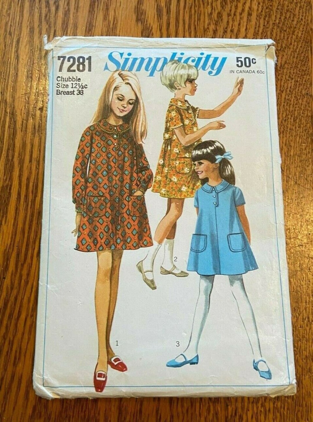 Original Vintage 1967 Simplicity Pattern 7281 Girl's Shift - Etsy