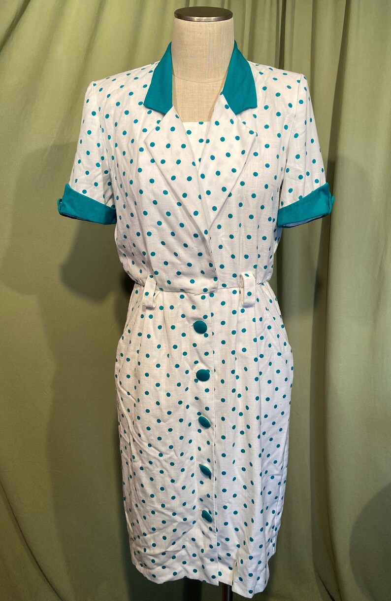 Cute Original Vintage Periwinkle Brand White & Teal Green | Etsy