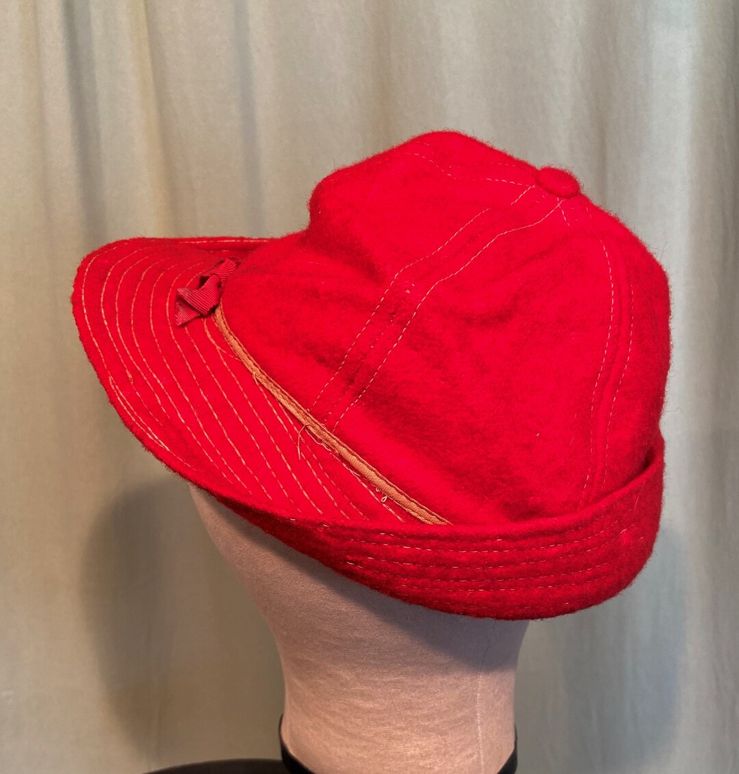 Cool Original Vintage Mid Century Ideal Red Wool Winter Versatile ...