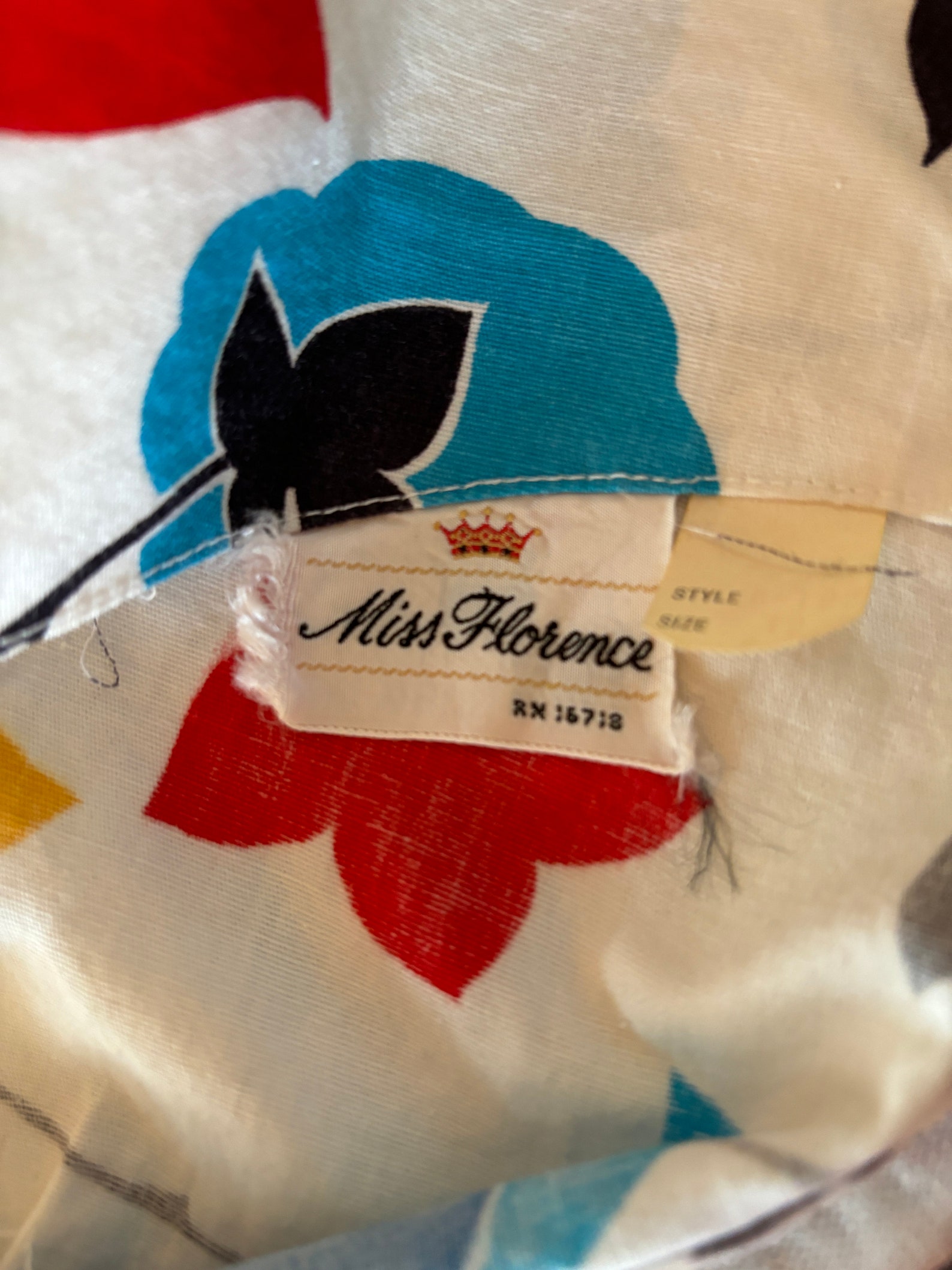 Lovely Original Vintage 60s Miss Florence Flower Power Floral Print ...