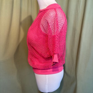Fun Original Vintage 70s 80s Pink Mesh Top W Attached Strappy Tank Top ...