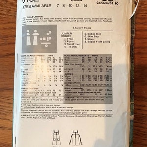 Original Vintage 1970s Butterick Girls' Dress & Jumper Printed Pattern ...