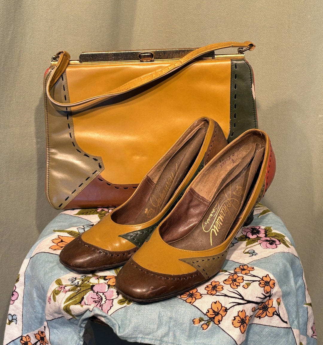 Charming Original Vintage Mid-century Johansen Multi-color Patchwork ...