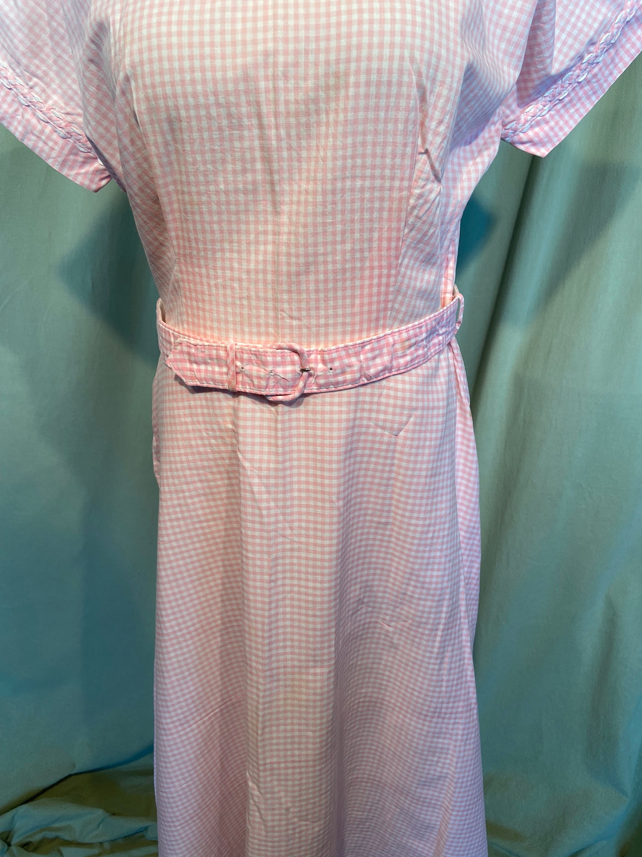 Sweet Original Vintage 40s 50s Home Sewn Cotton Short Sleeve Sweet Original Vintage 40s 50s Home Sewn Cotton Short Sleeve