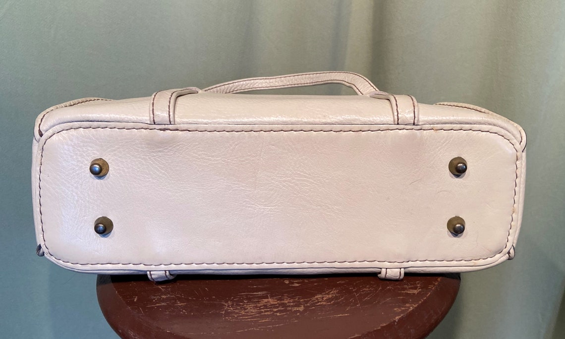 Sweet Original Vintage Mid Century Cream Color Leather Hand - Etsy