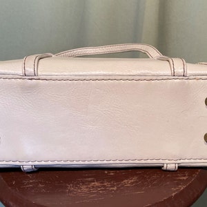 Sweet Original Vintage Mid Century Cream Color Leather Hand Bag Purse W ...