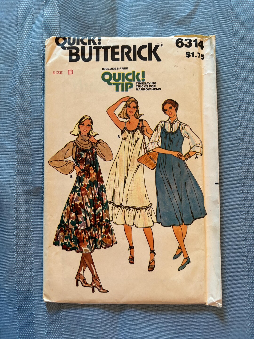 Original Vintage 80s Butterick Slip Tent Dress Sewing Pattern 6314 Size ...