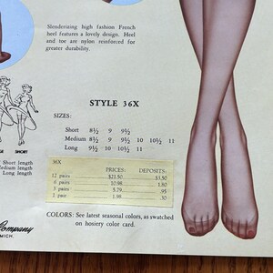 Original Vintage 1951 C & D Company Fashion Flyer Page Nylon Stockings ...