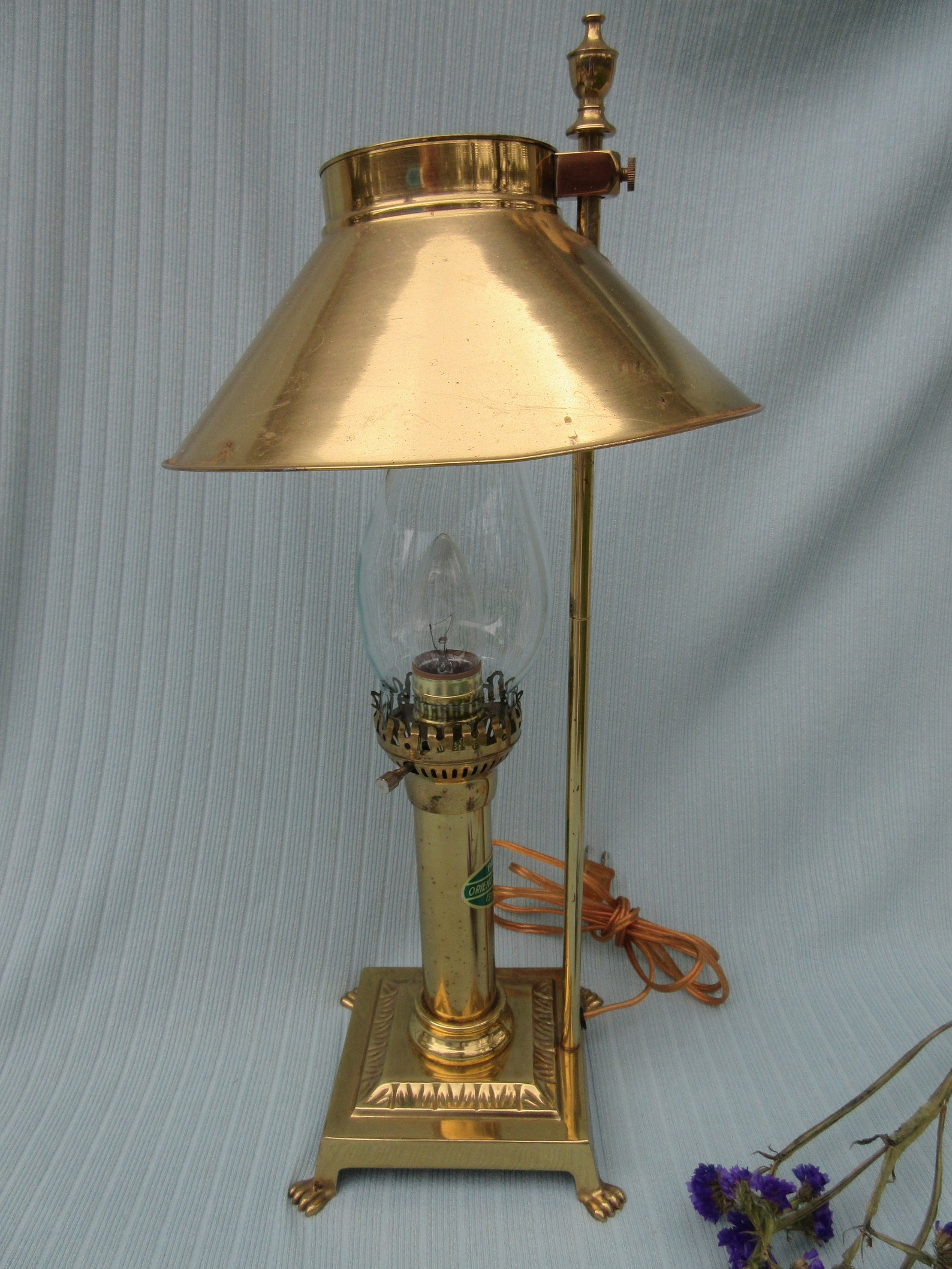 Orient Express Brass Lamp Paris Istanbul Vintage Electric | Etsy