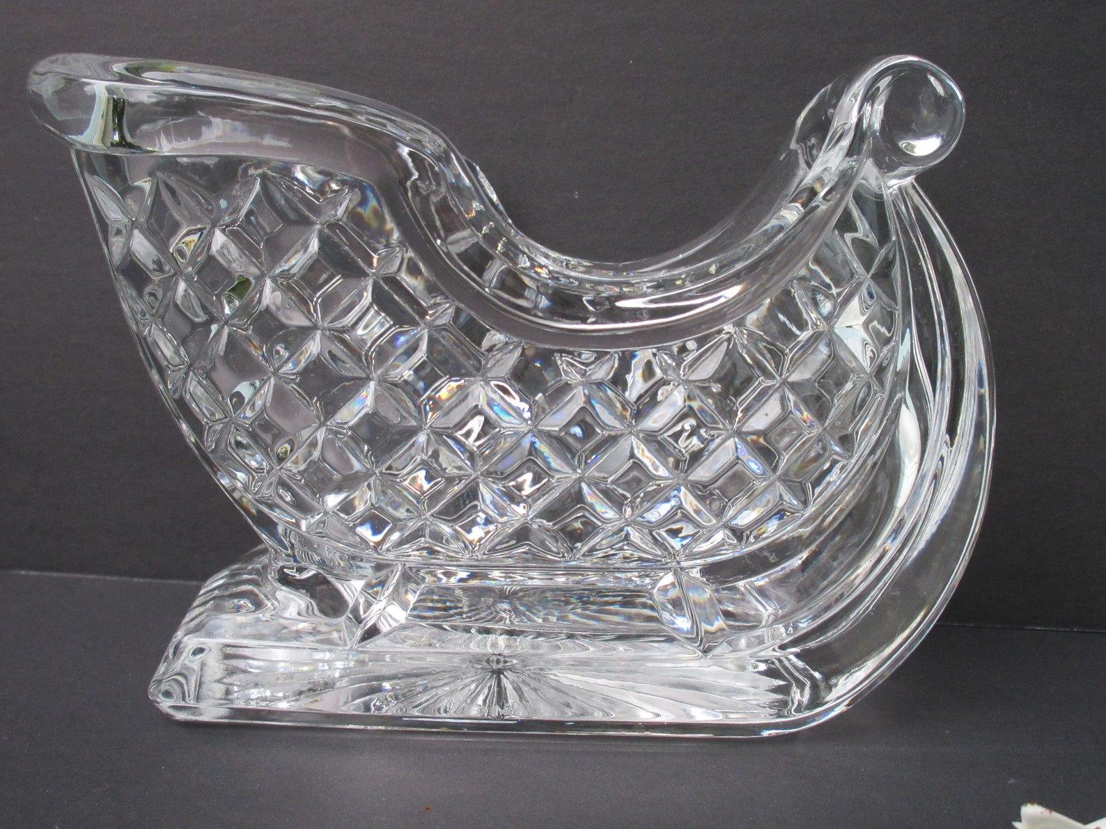 Sleigh Snow Sled Lead Crystal Cut Glass Vintage Miniature - Etsy