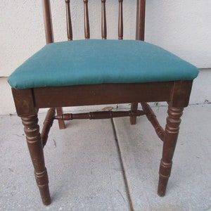 Chair Beautiful Vintage Wood Chair W Upholstered Cushion Desk Kitchen ...