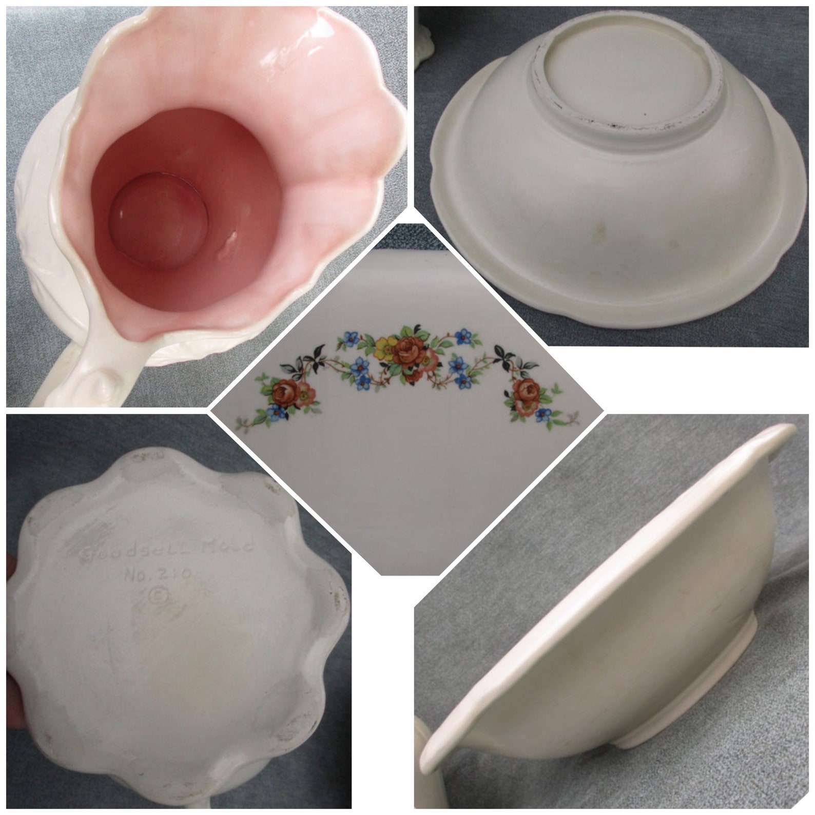 Large Pitcher & Bowl Set Wash Bowl Set Basin Ceramic Vintage - Etsy