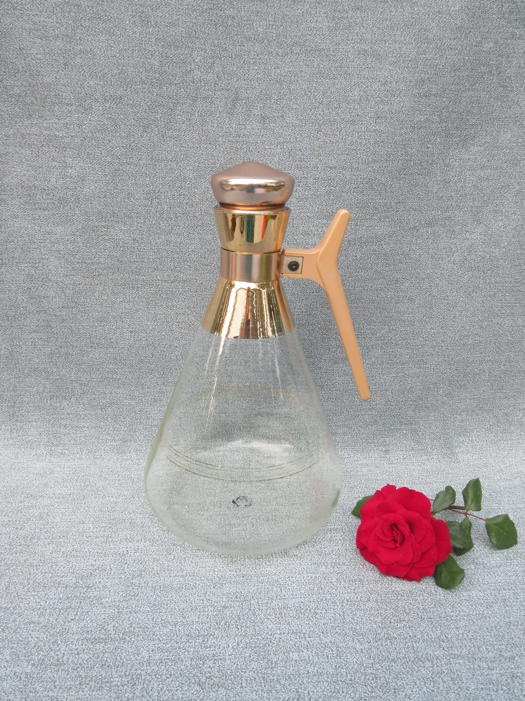 Vintage Retro Carafe Pitcher Mid Century Modern Pitcher Clear Glass ...