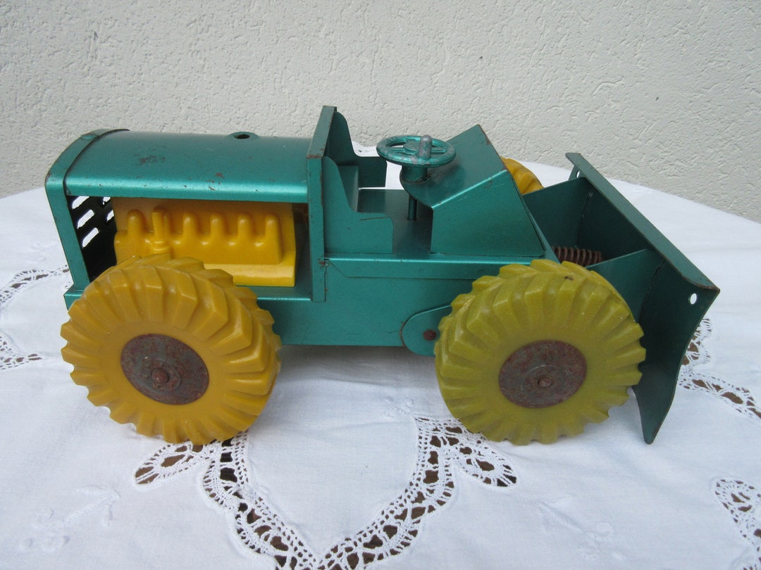 Rare Toy Structo Tractor Grader Earth Mover Heavy Equipment Green ...