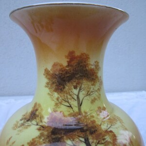 Noritake Morimura Art Deco Hand Painted Vase MCM Color Design Orange ...